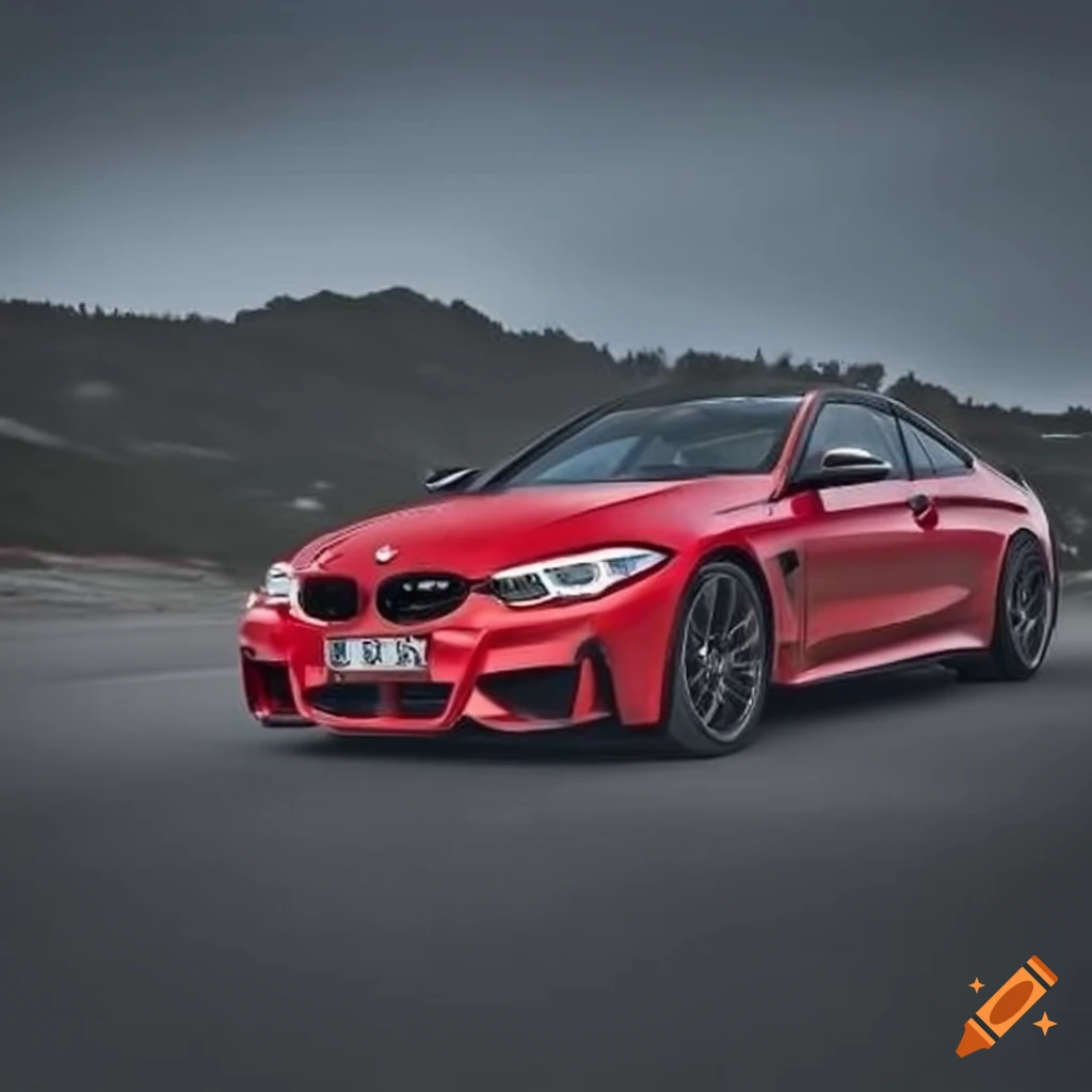 Red bmw m4 competition sports car on Craiyon