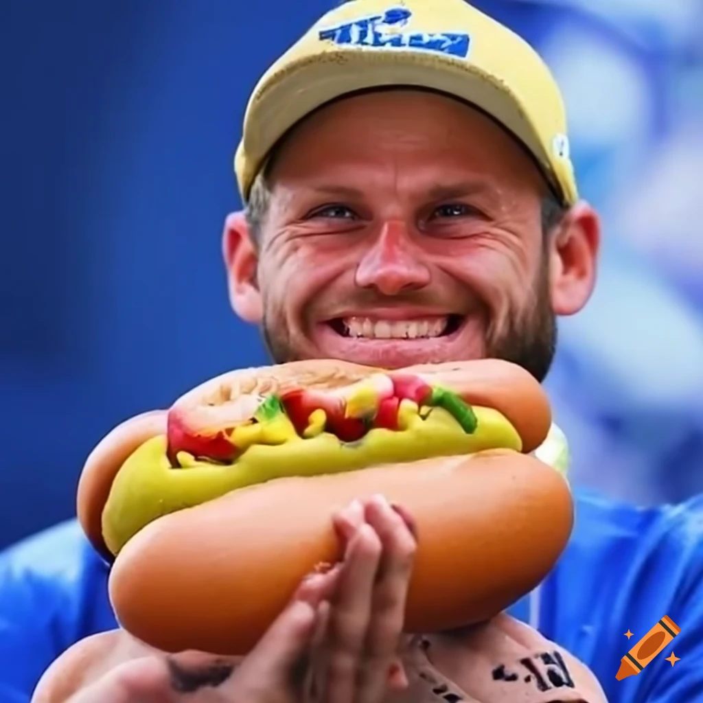 tyrrell-hatton-winning-a-hot-dog-eating-competition-on-craiyon