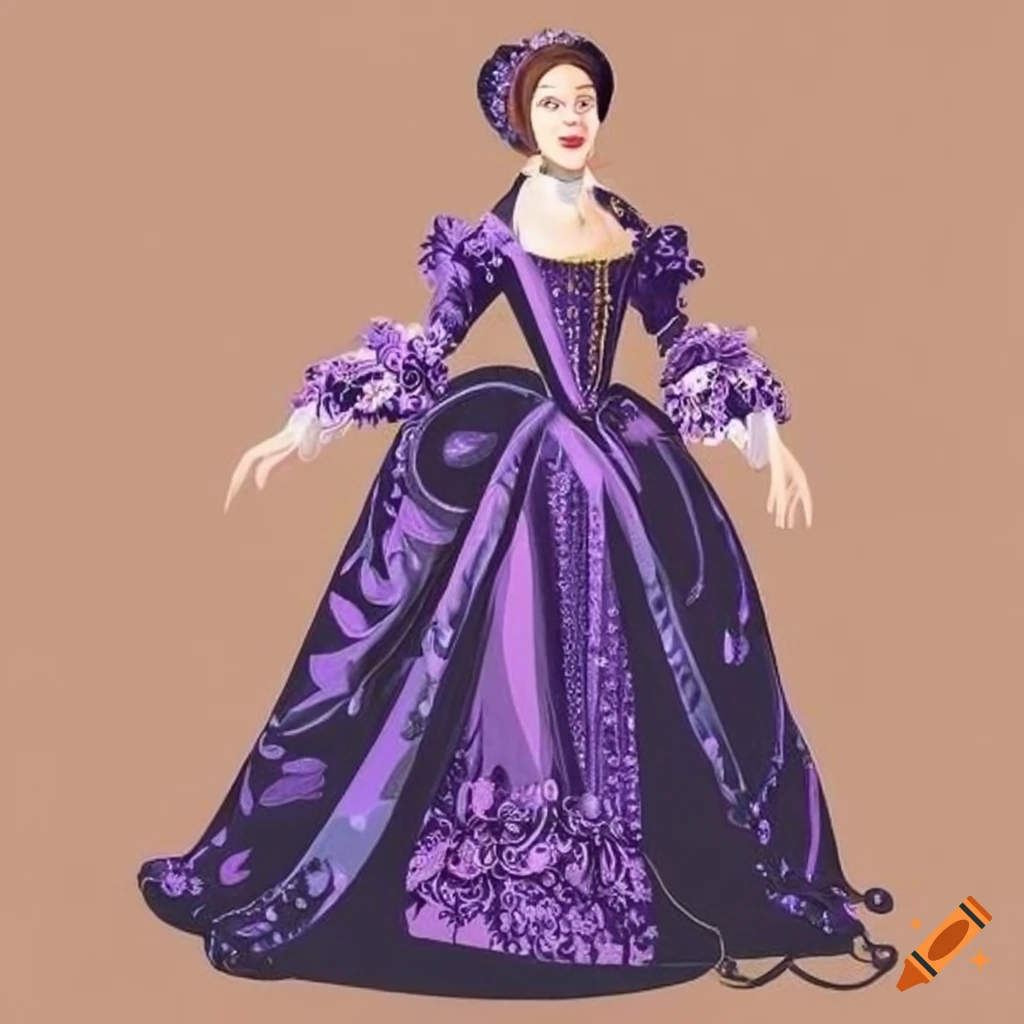 Elegant fantasy portrait of a woman in luxurious Tudor, Rococo, and ...