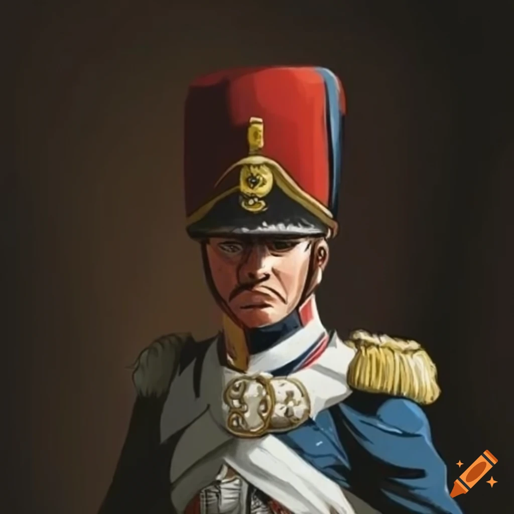 Closeup of a highly detailed French Napoleonic soldier in a modern ...