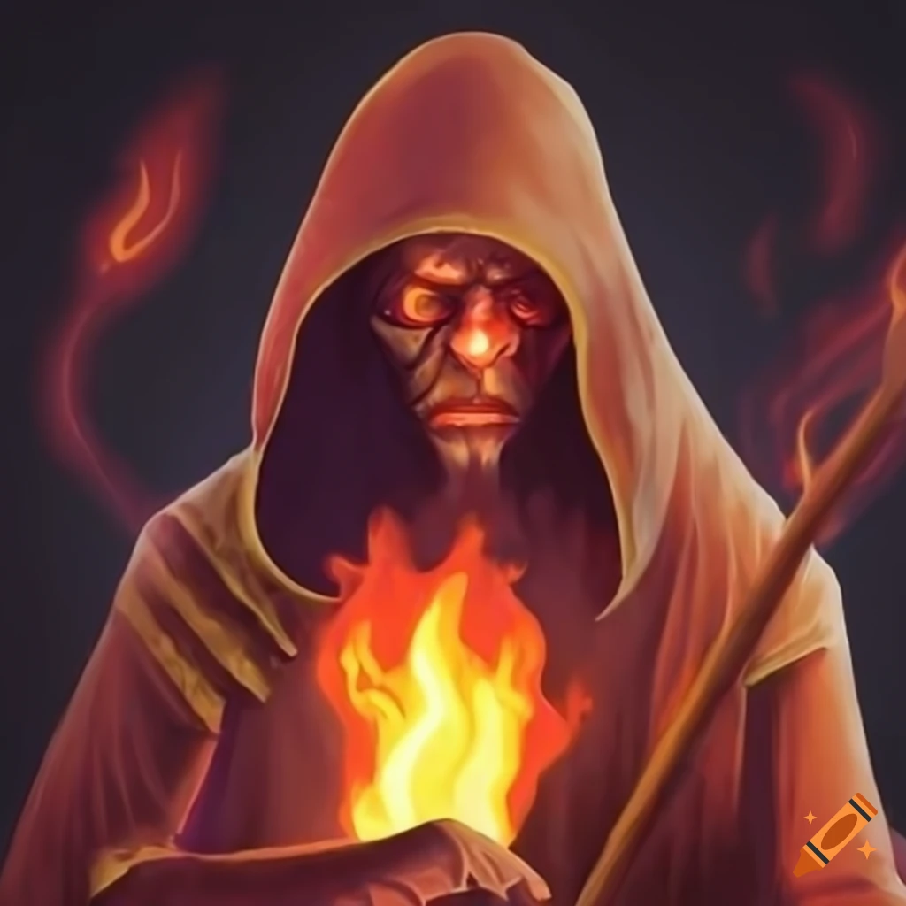 Realistic fire wizard on Craiyon