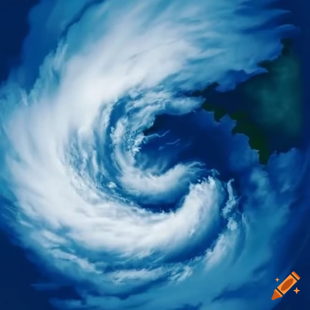 Top down weather report graphic showing a hurricane formation with rain ...