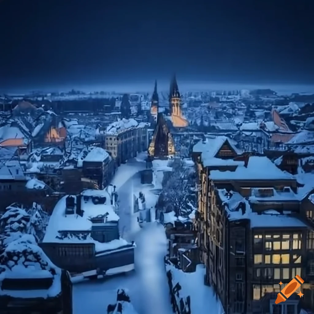 Snow three meters high in a german city on Craiyon