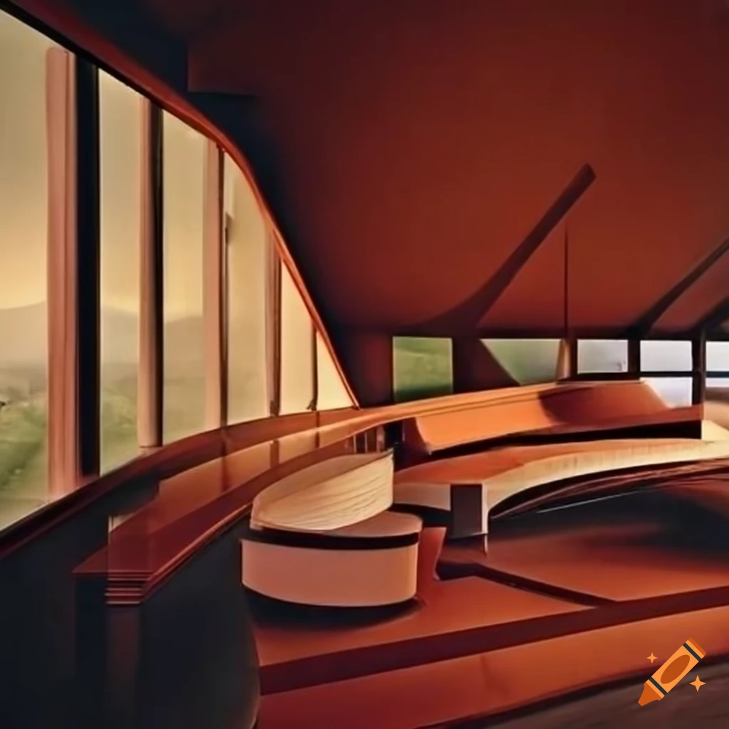 Spectacular architecture by john lautner with a fluid design on Craiyon