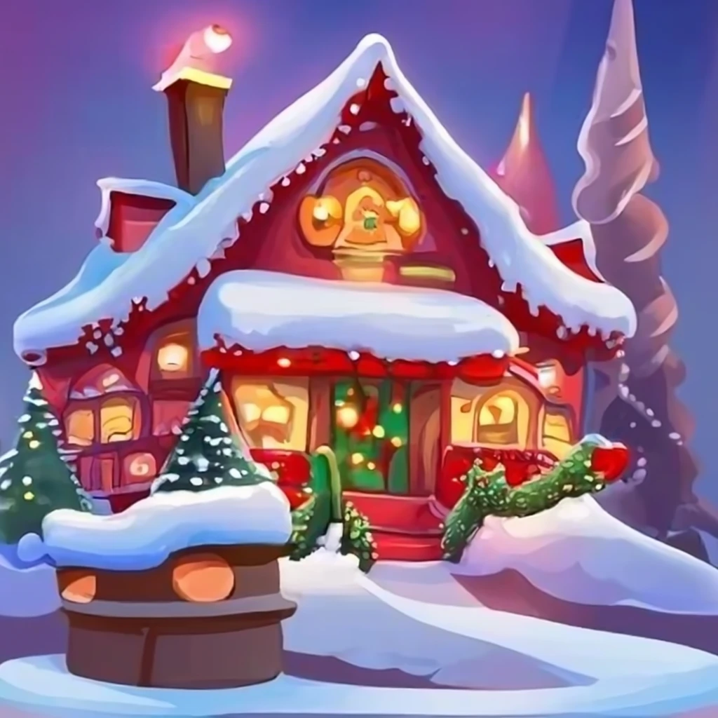 The most beautiful and magic santa claus christmas village, cartoon ...