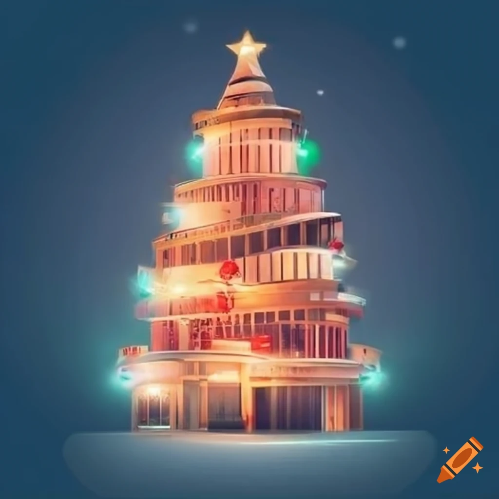 Merry christmas and happy new year in architectural design on Craiyon