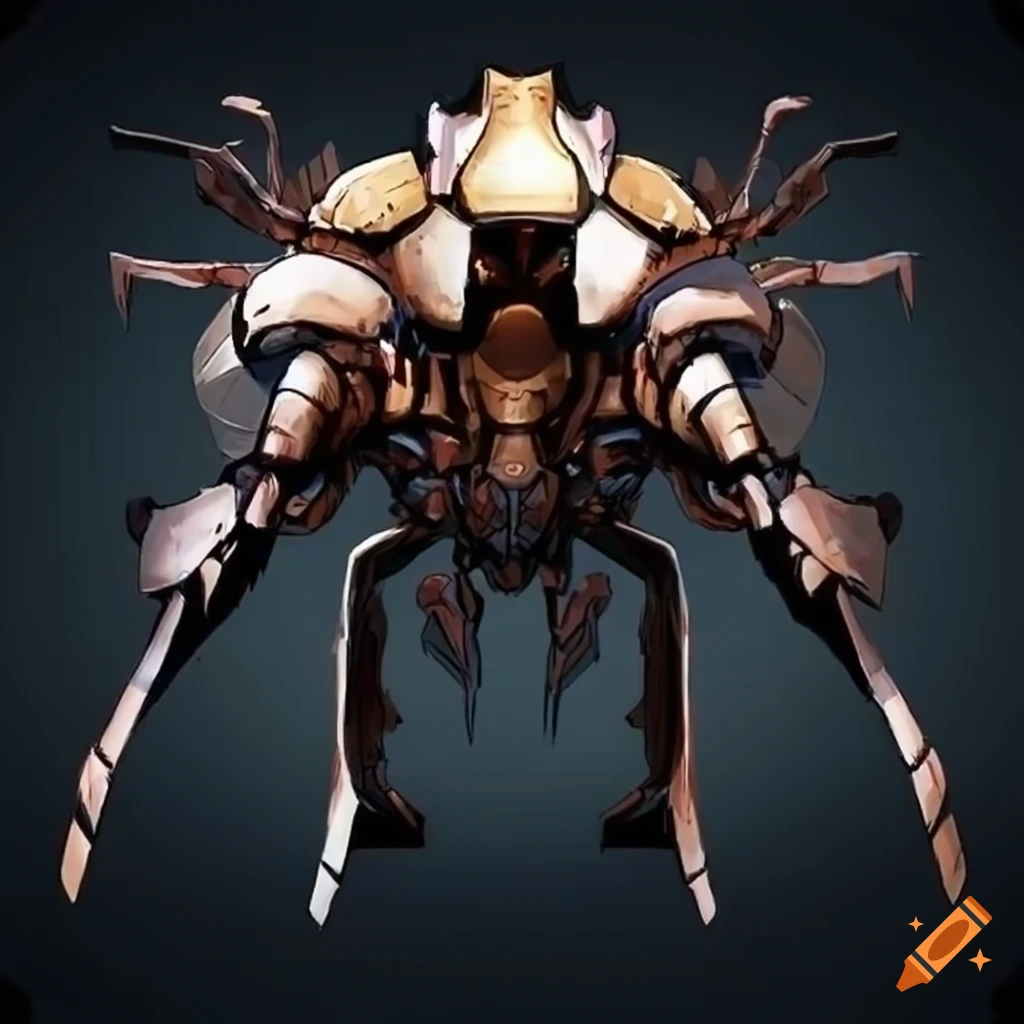 Unique mecha armor insect beetle design on Craiyon