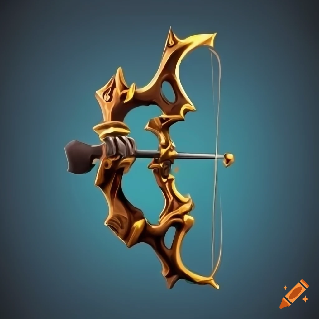 Stylized fantasy bow weapon on Craiyon