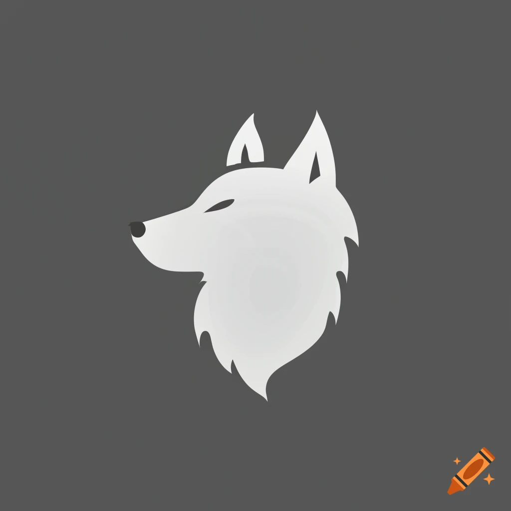 Sophisticated white wolf vector icon