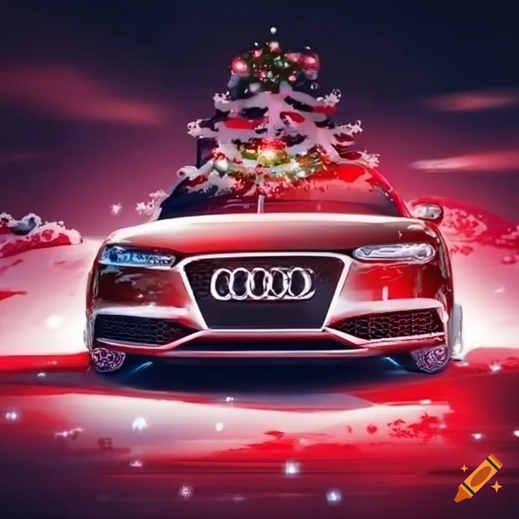 Merry Christmas poster with VACN.no logo and Audi and Volkswagen cars ...