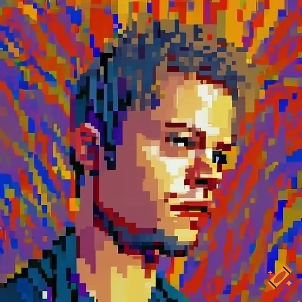 Tyler durden pixelated 2d digital artwork on Craiyon