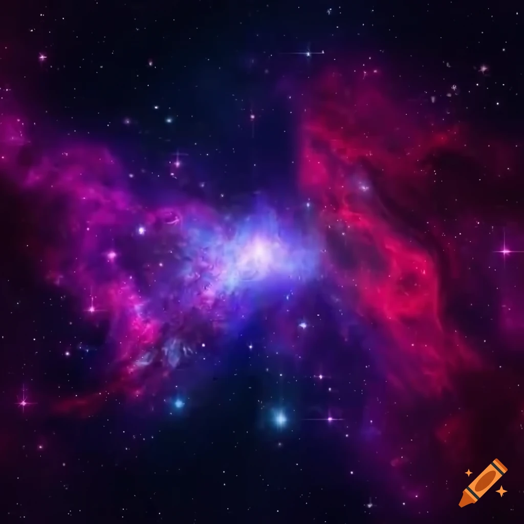 Cosmic fusion with bright colors and stars in high resolution on Craiyon
