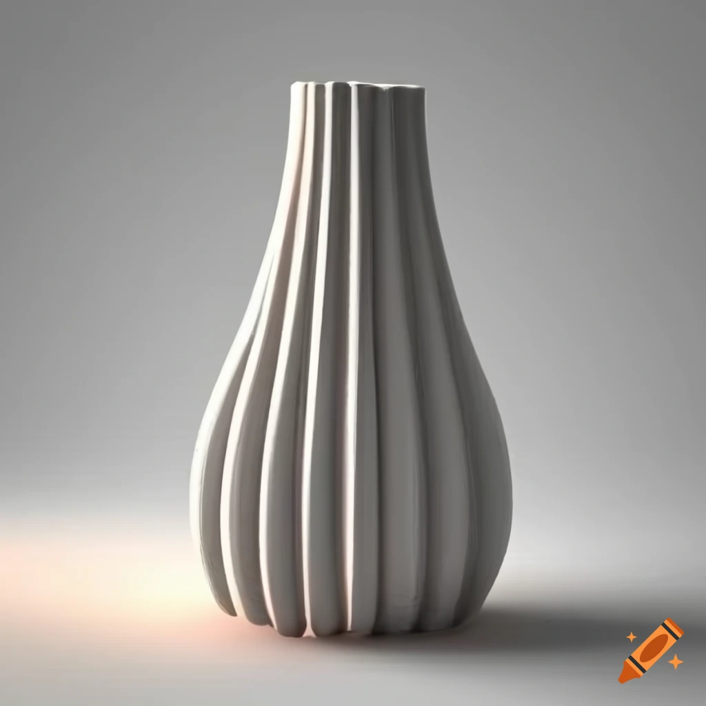 3d ribbed vase