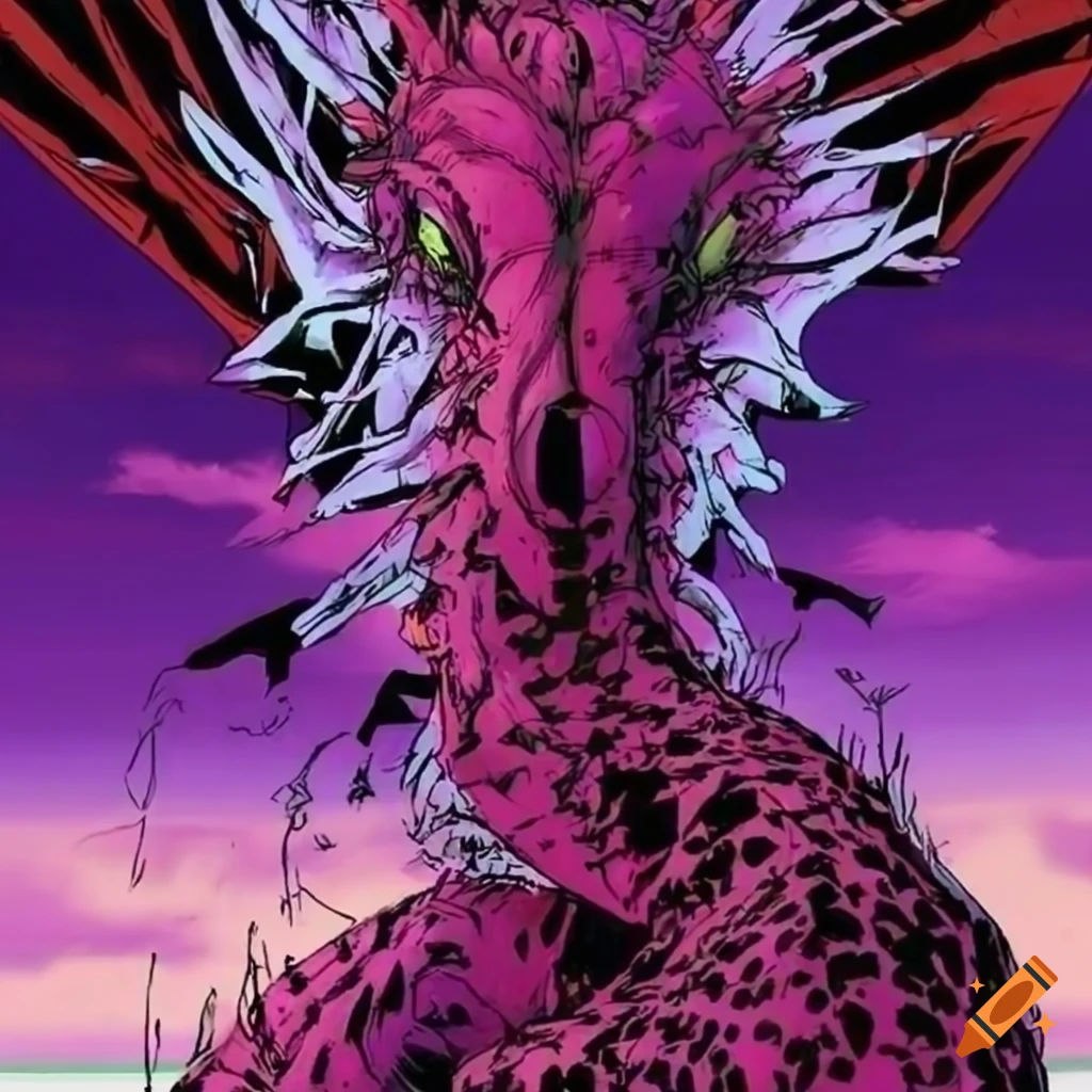 90s manga cell-shaded kite monster on Craiyon