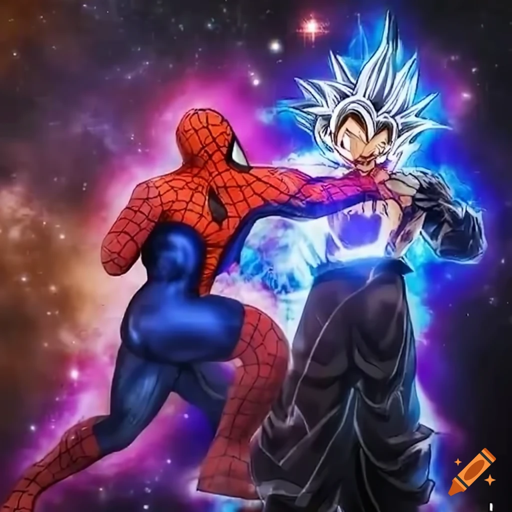 Epic fight scene of cosmic spider man vs. son goku ultra instinct sign ...