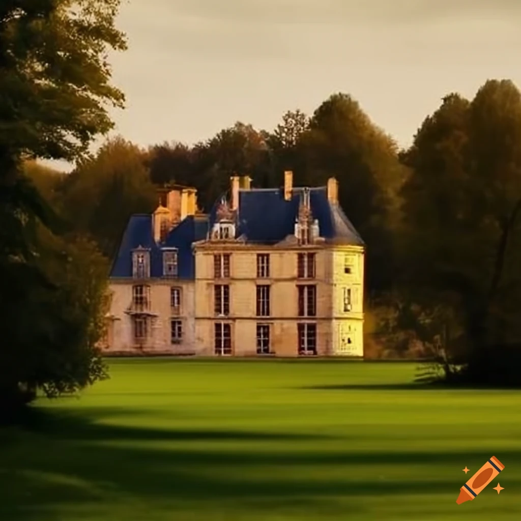 Horses at a stable in a french chateau on Craiyon