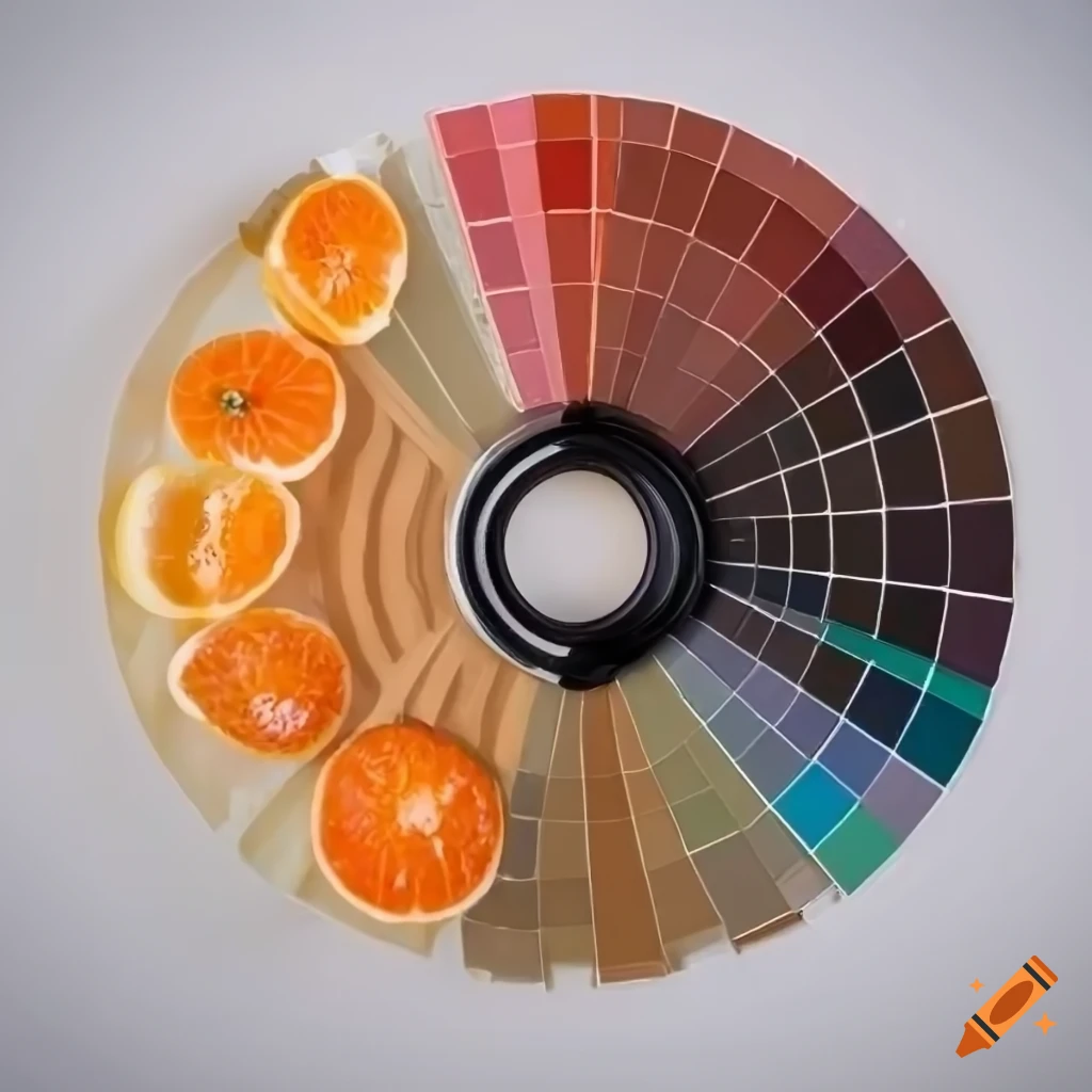 Unique color palette with mandarin holders on white background on Craiyon