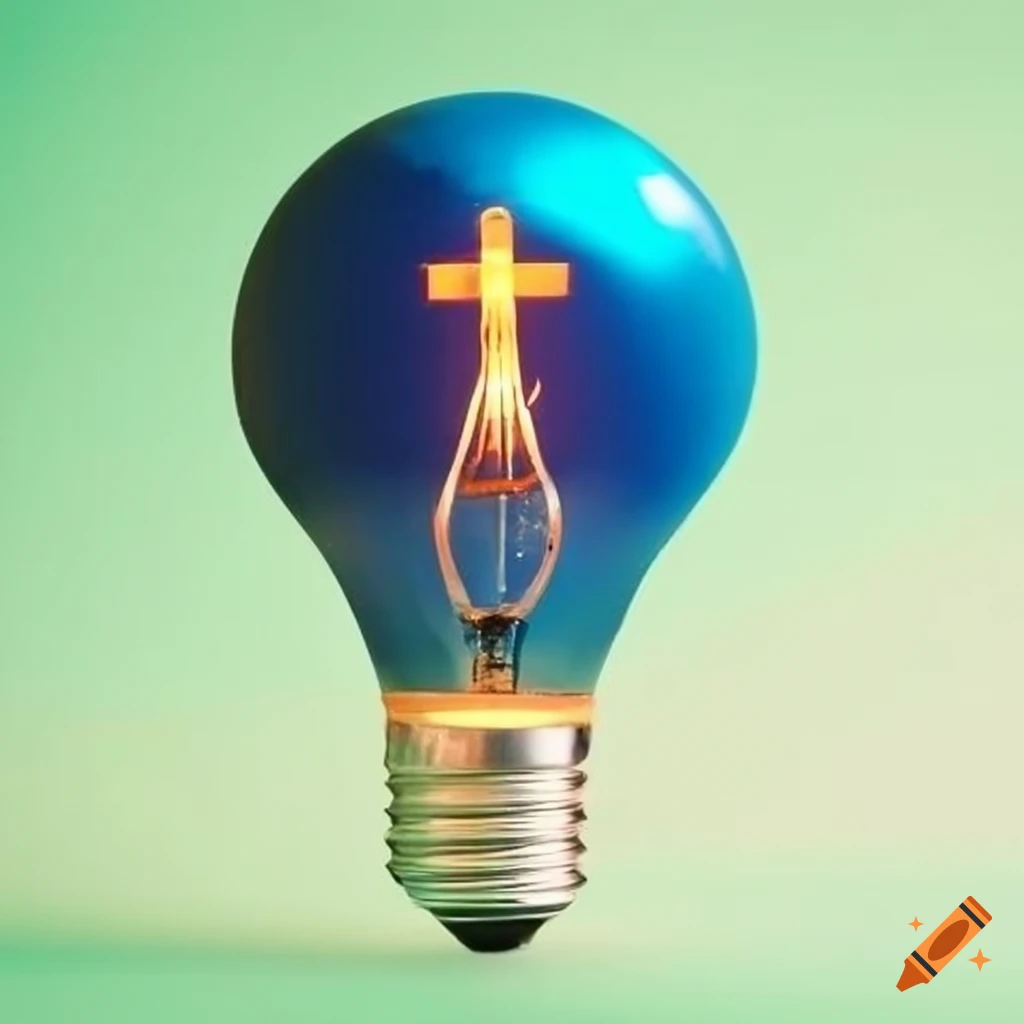 Cross-shaped light bulb on Craiyon