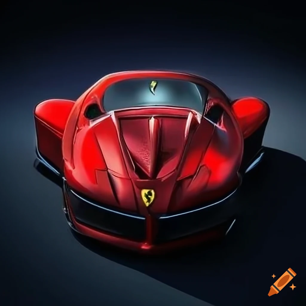 Concept car inspired by ferrari in collaboration with engine gin on Craiyon