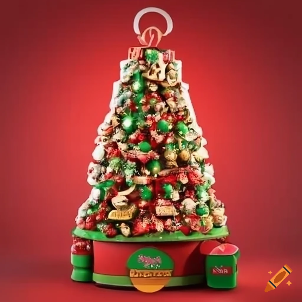 Christmas tree decorated with tim hortons theme