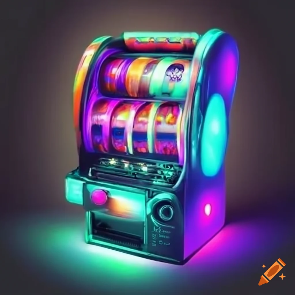 Fluorescent slot machine on Craiyon