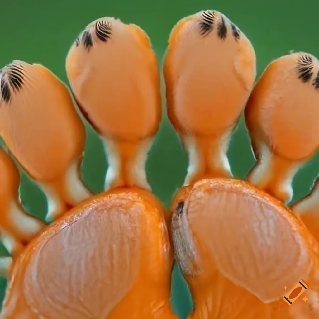 Close-up of garfield's large orange feet