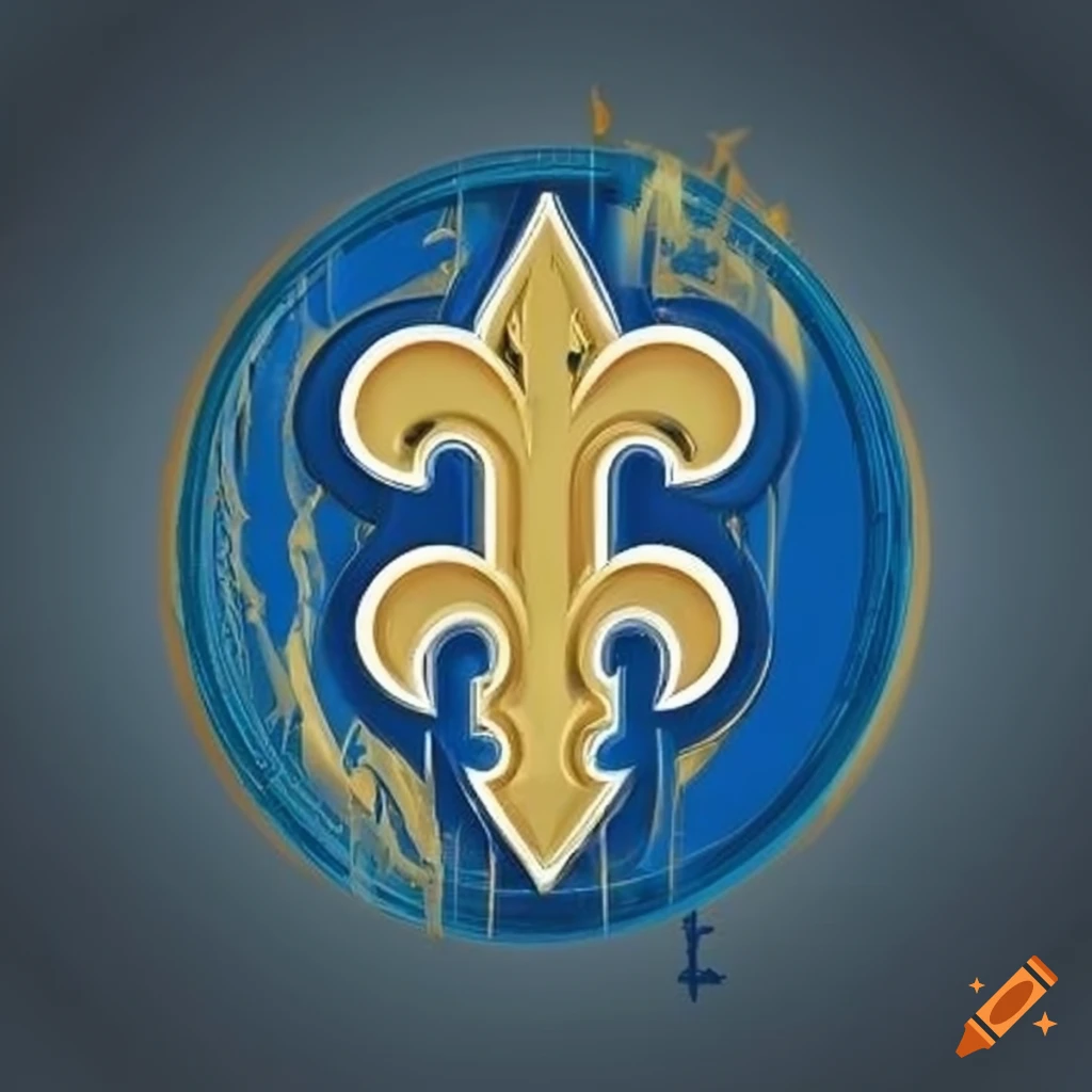 Merge of saints logo with a kingfisher in blue and gold colors on Craiyon