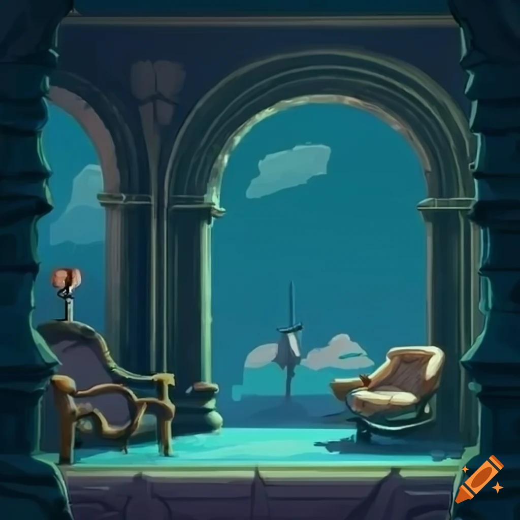 Point-and-click adventure game background on Craiyon