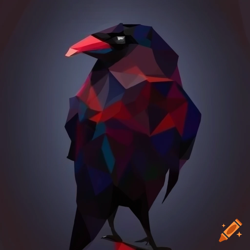 Low polygon raven on Craiyon
