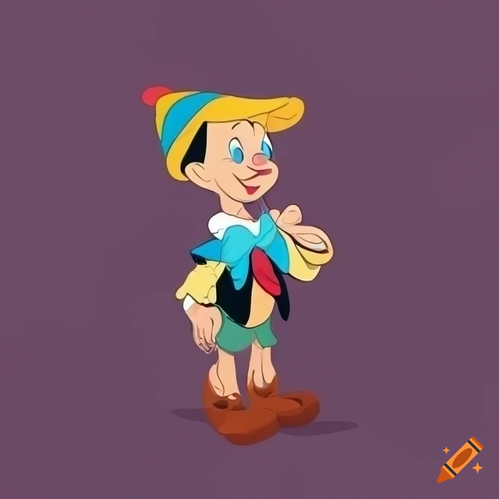 Disney's Pinocchio 1940 movie poster with minimalistic vector shapes on Craiyon