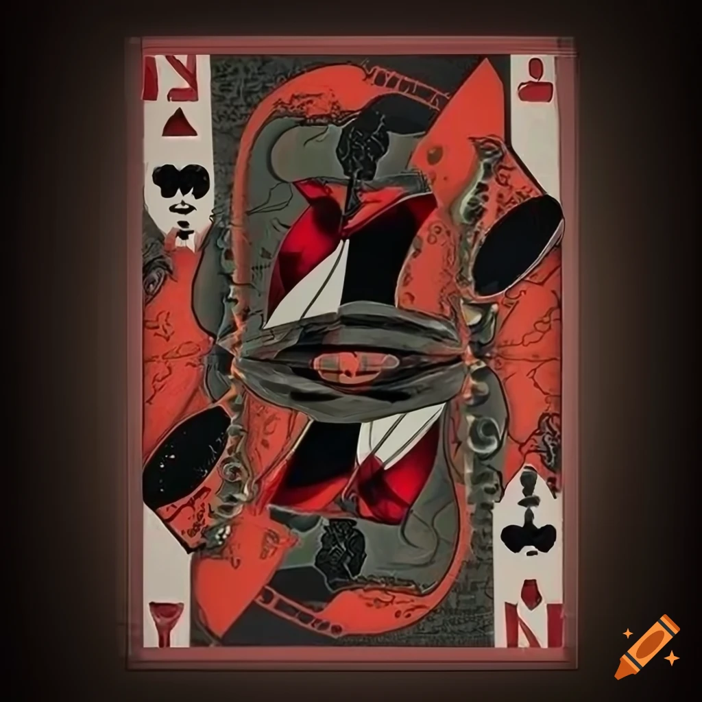 Surrealistic 3d design for ace of spades playing card on Craiyon