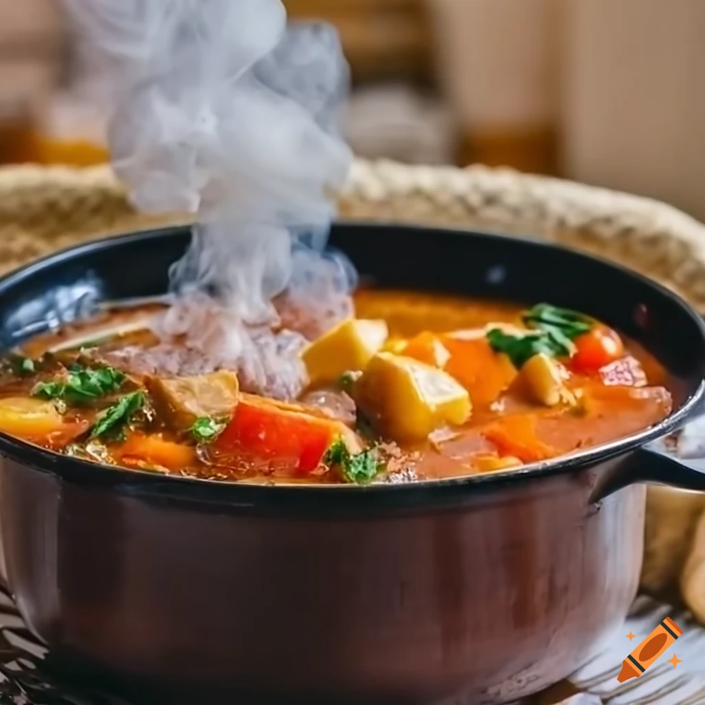 Close-up of stew in a cozy kitchen on Craiyon