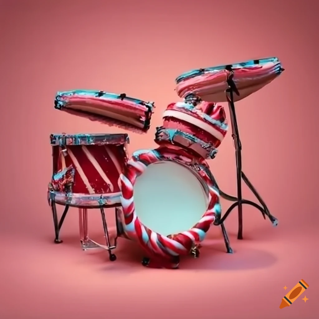 Christmas drumset made of candy on Craiyon