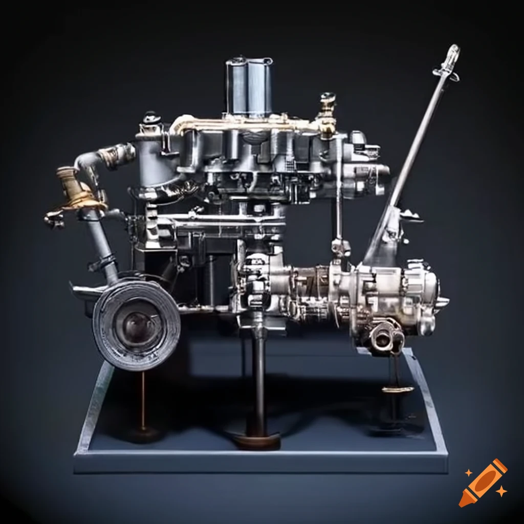 Fine detailed blueprints of a 1930 model t ford engine
