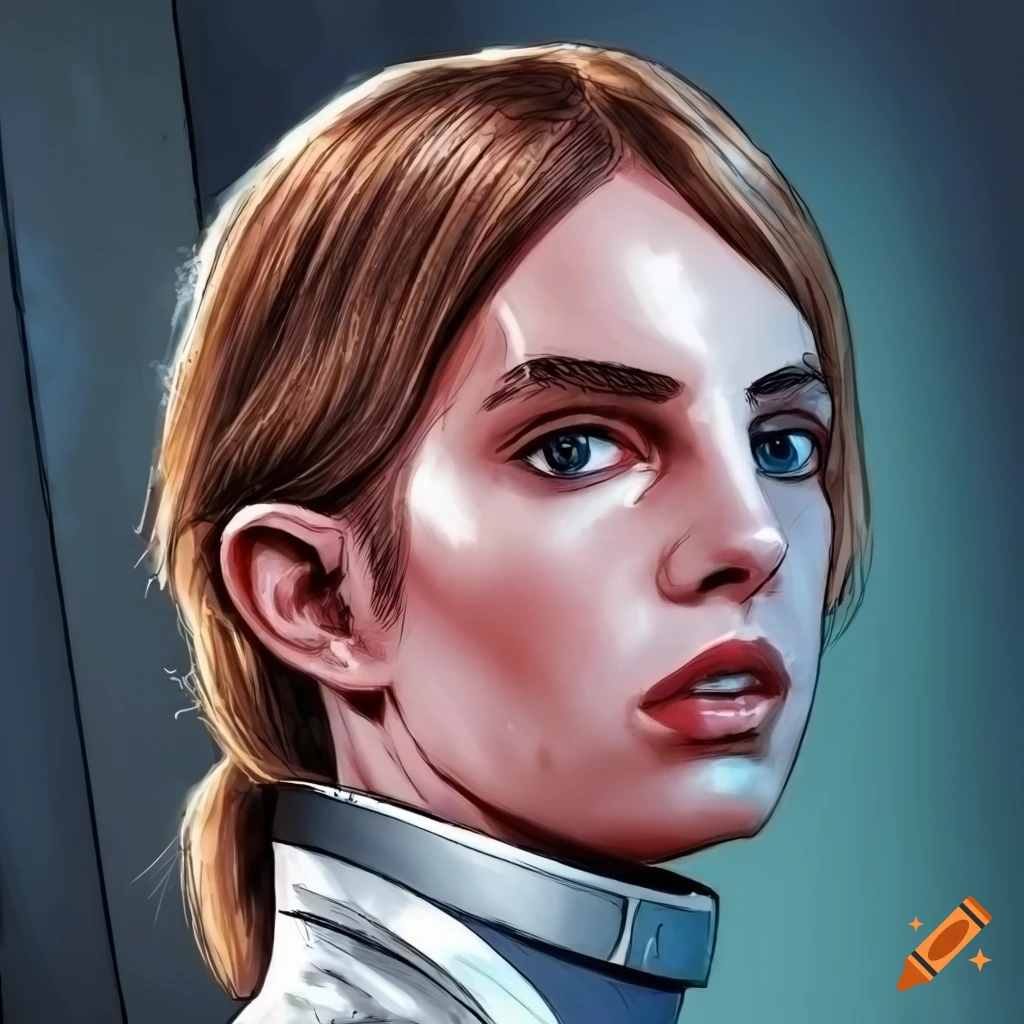 Maya Hawke as a character from Star Trek Discovery in comic book style ...