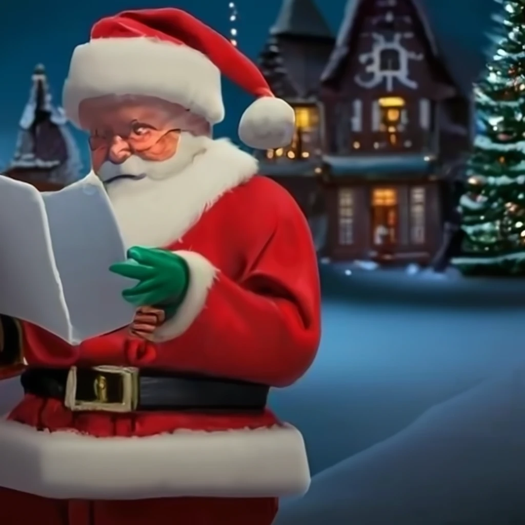 Santa claus in his magical christmas village , fine detailed in 4k on ...