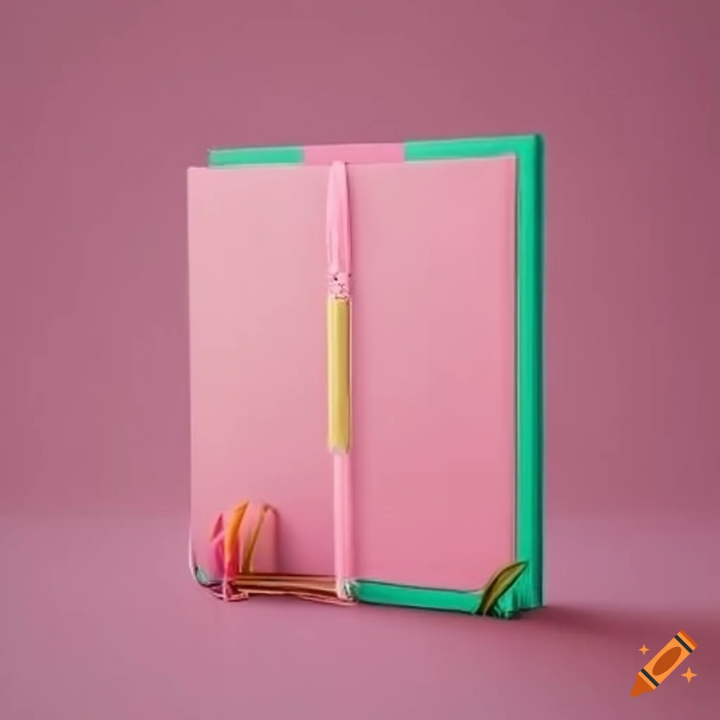 Pink bamboo school binder on Craiyon