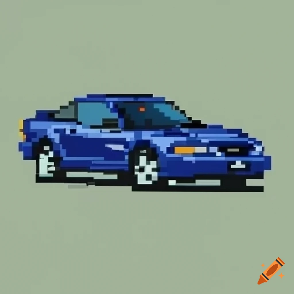 1999 blue ford mustang retro pixel art 30x30 on Craiyon