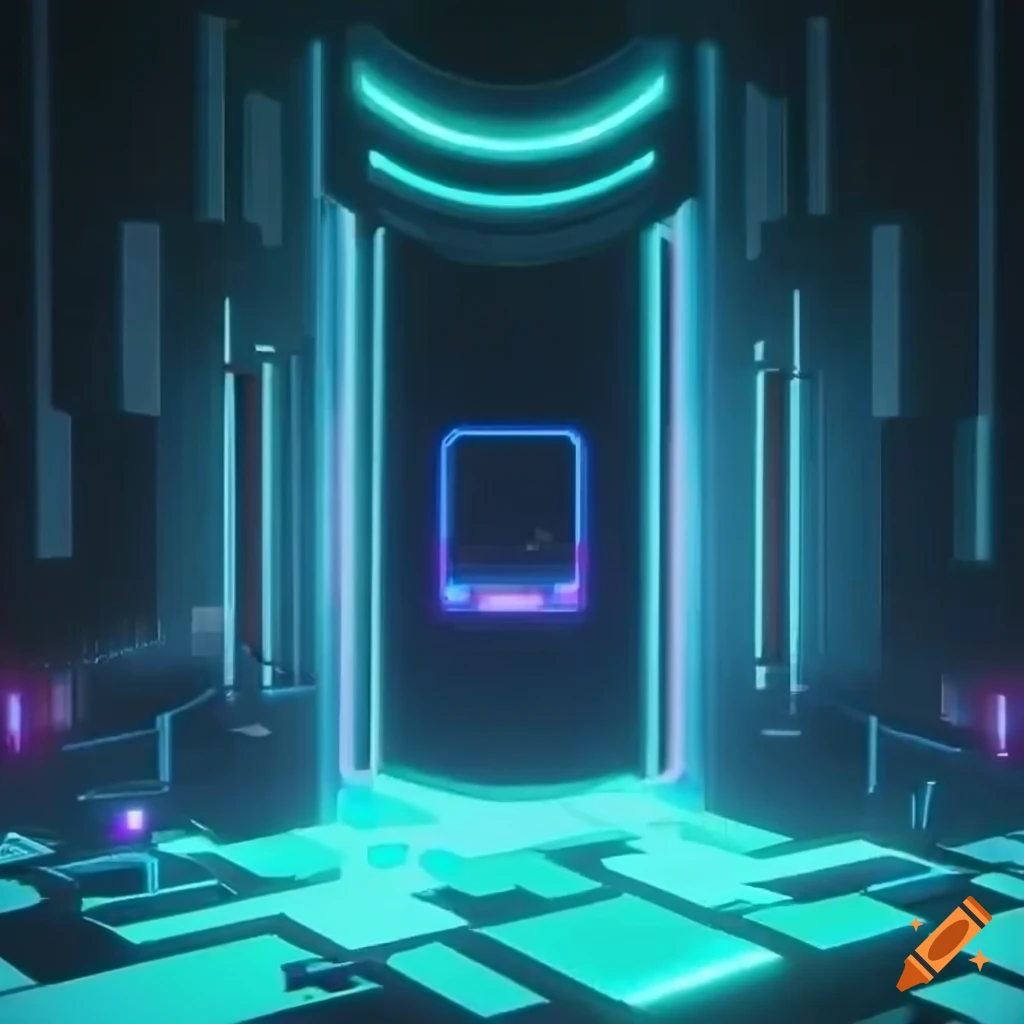 Futuristic coded-themed game title screen with sleek animations and ...