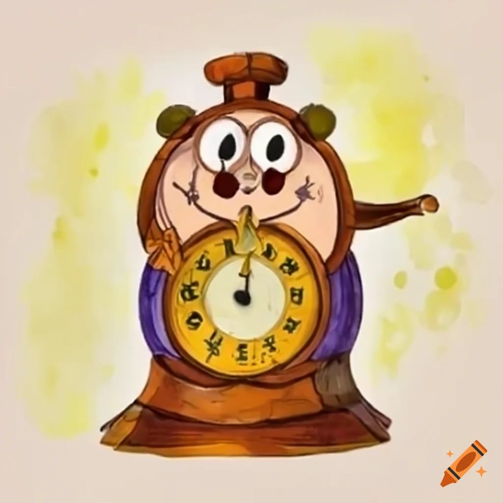 Cogsworth from beauty and the beast as a digital clock on Craiyon