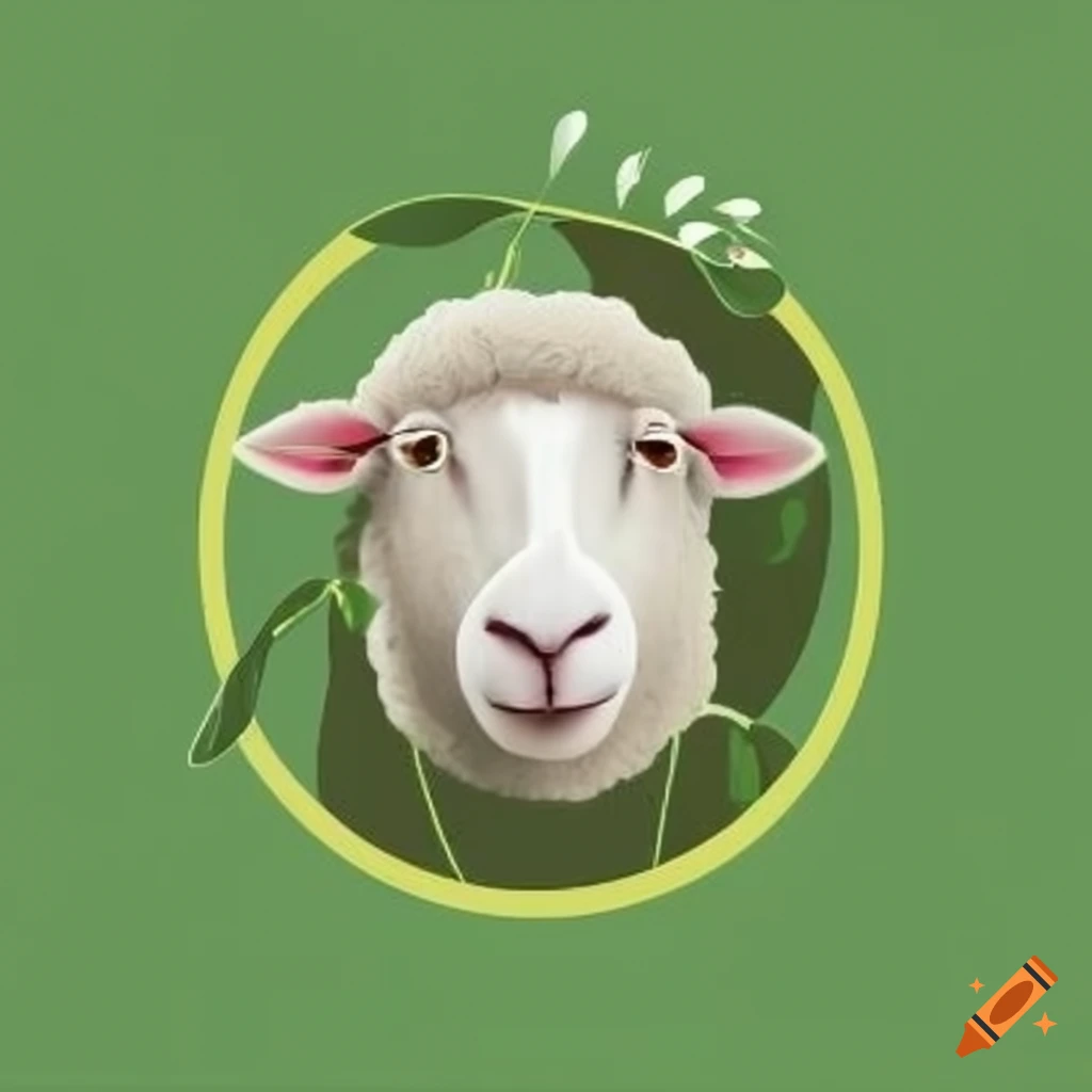 Logo for cloning business with sheep and plants on Craiyon
