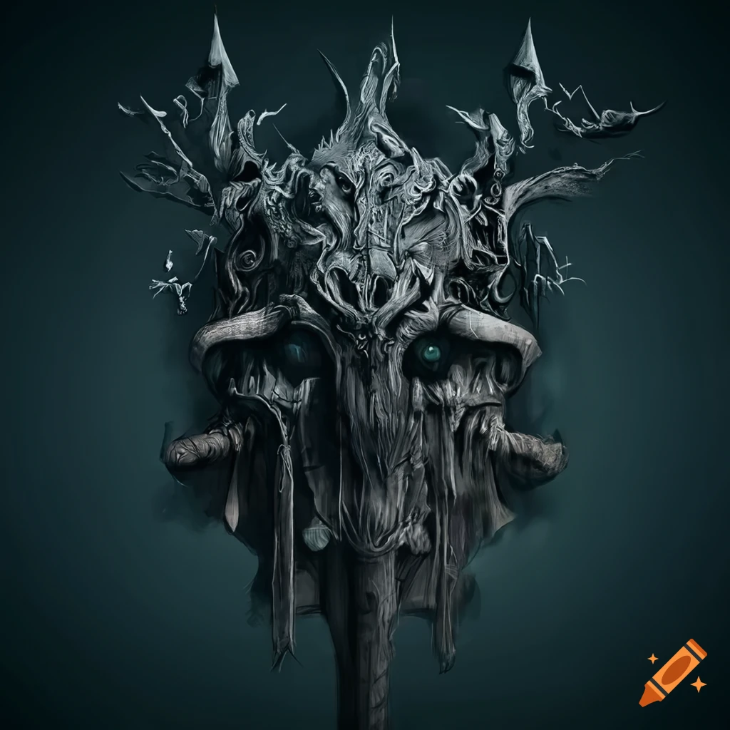 Intricate design of a dark fantasy world game logo inspired by the ...