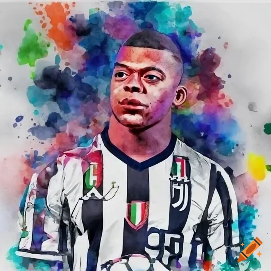 Mbappe in juventus jersey on Craiyon