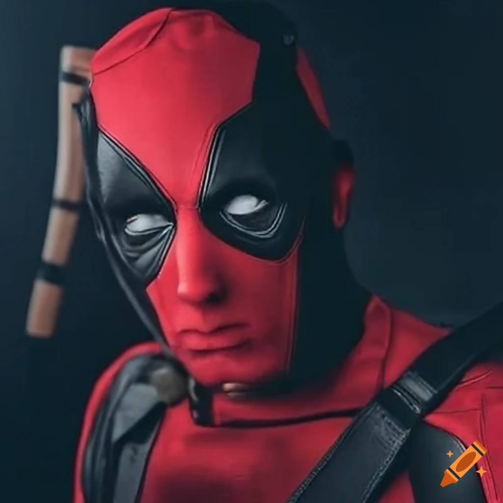 Satirical depiction of deadpool with eminem on Craiyon