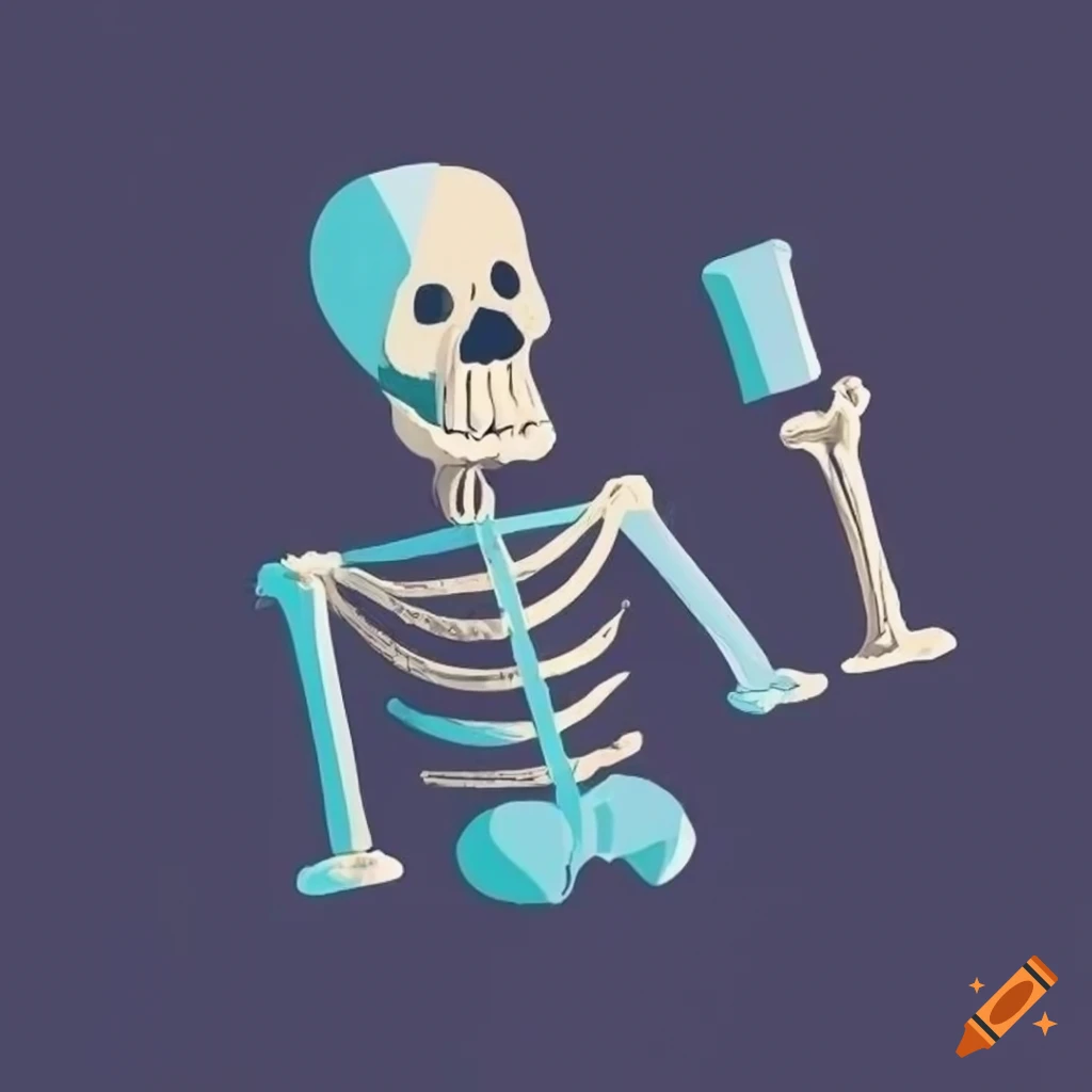 Stylized icon of a human skeleton representing the constitution on Craiyon