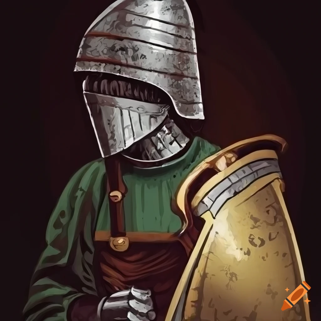 Knight in 9th medieval codex style illustration on Craiyon