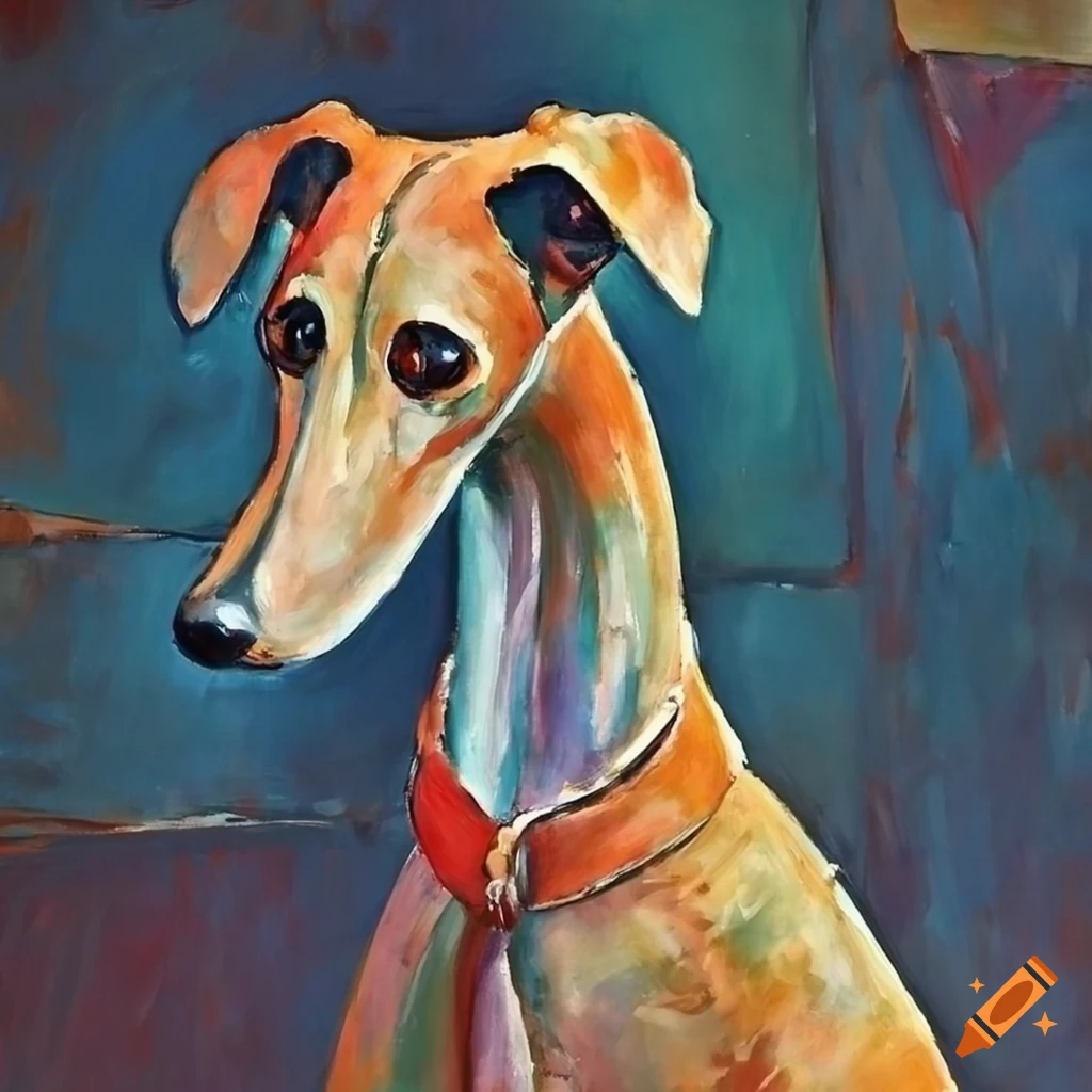 Greyhound dog in the style of modigliani on Craiyon