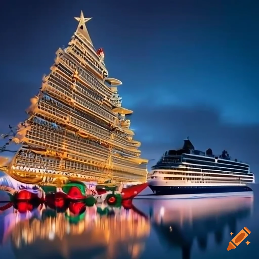 Christmas celebration on a festive cruise ship on Craiyon