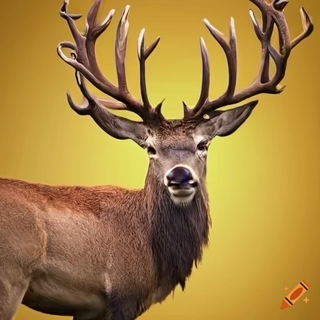 Stag on yellow background on Craiyon