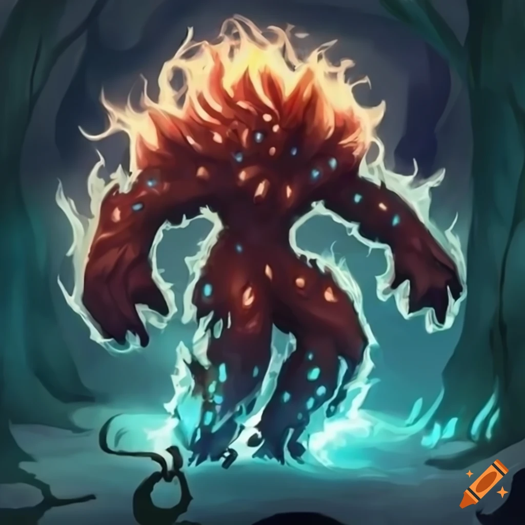 Elemental creature in dnd setting on Craiyon